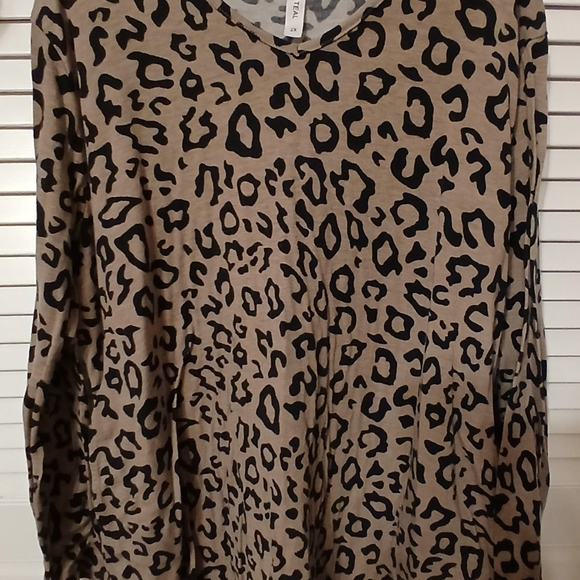 Tickled teal | Tops | Tickled Teal Leopard Print Blouse Black And Tan ...